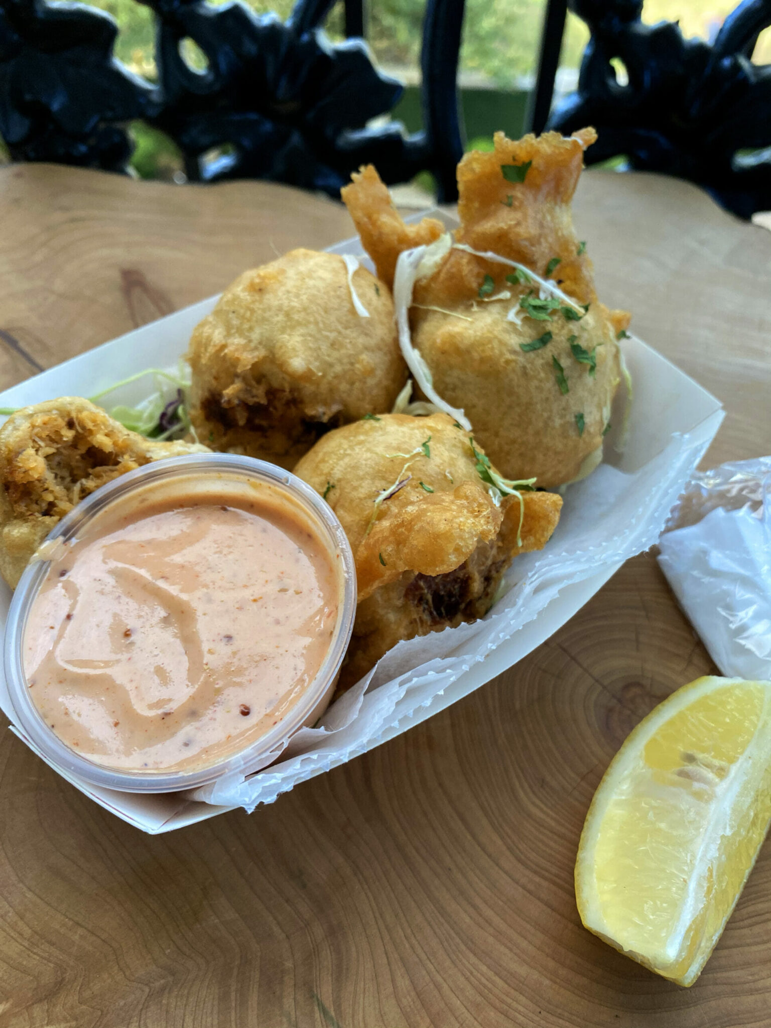 Crabmeat Beignets with Mayonnaise Dipping Sauce Recipe – Blue Plate ...