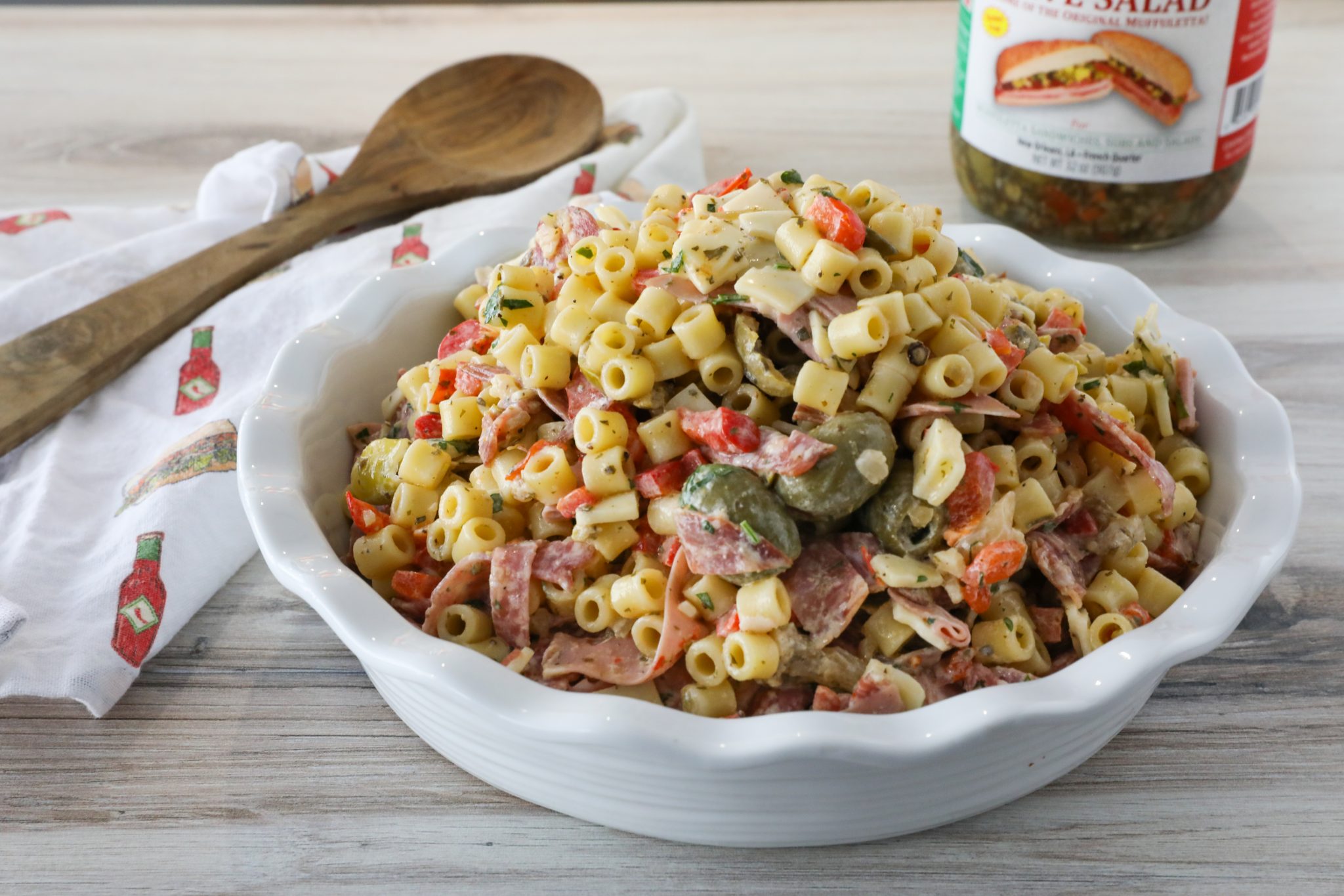 Muffuletta Pasta Salad Recipe - Blue Plate Mayonnaise