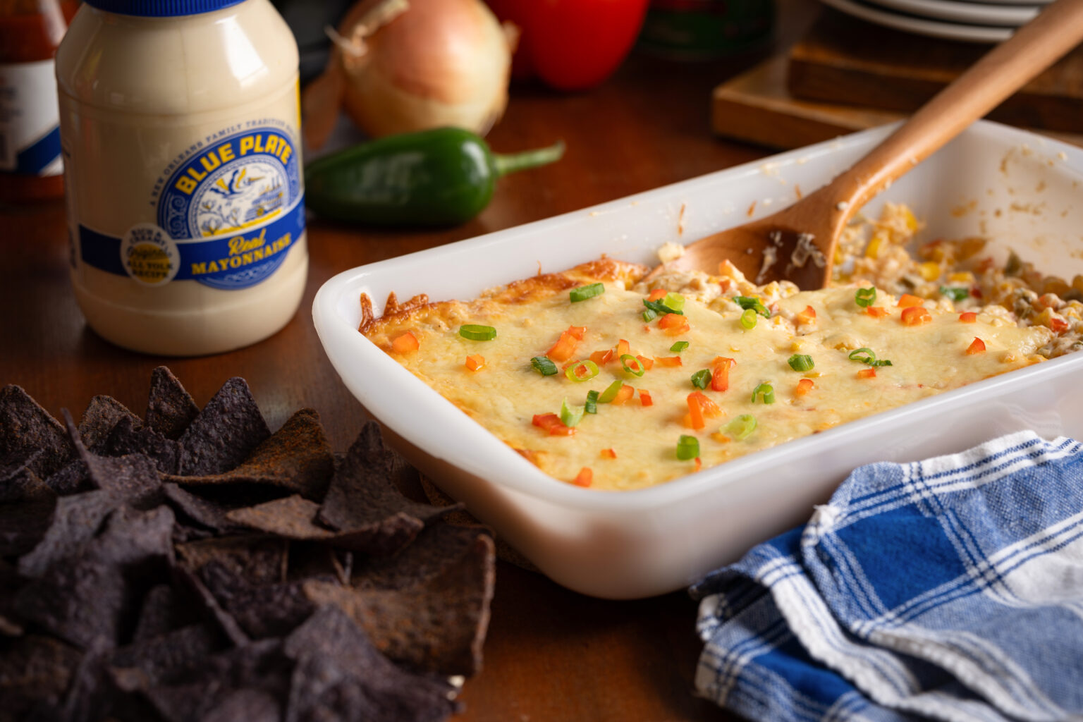 Creole Hot Corn Dip Recipe - Blue Plate Mayonnaise