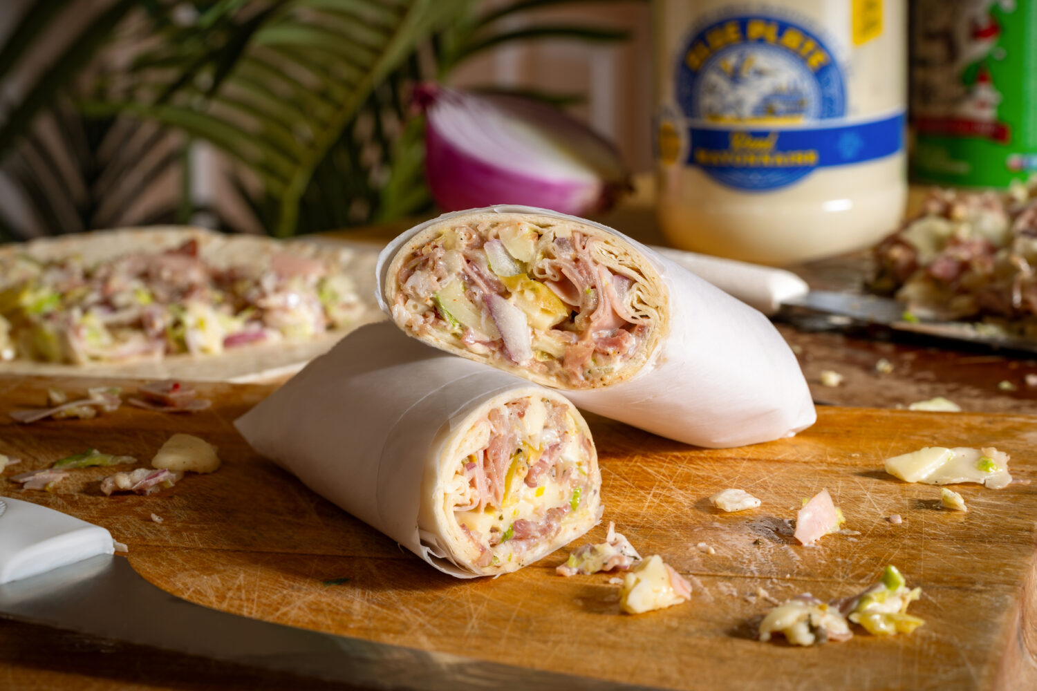 Creole Italian Chopped Muffaletta Wrap Recipe - Blue Plate Mayonnaise